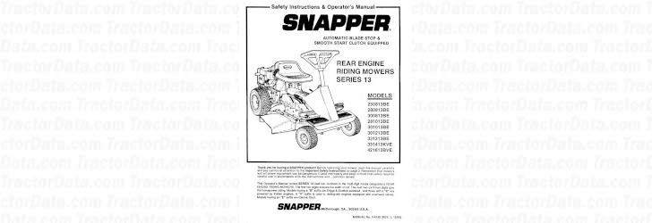 TractorData.com Snapper 300813 tractor information